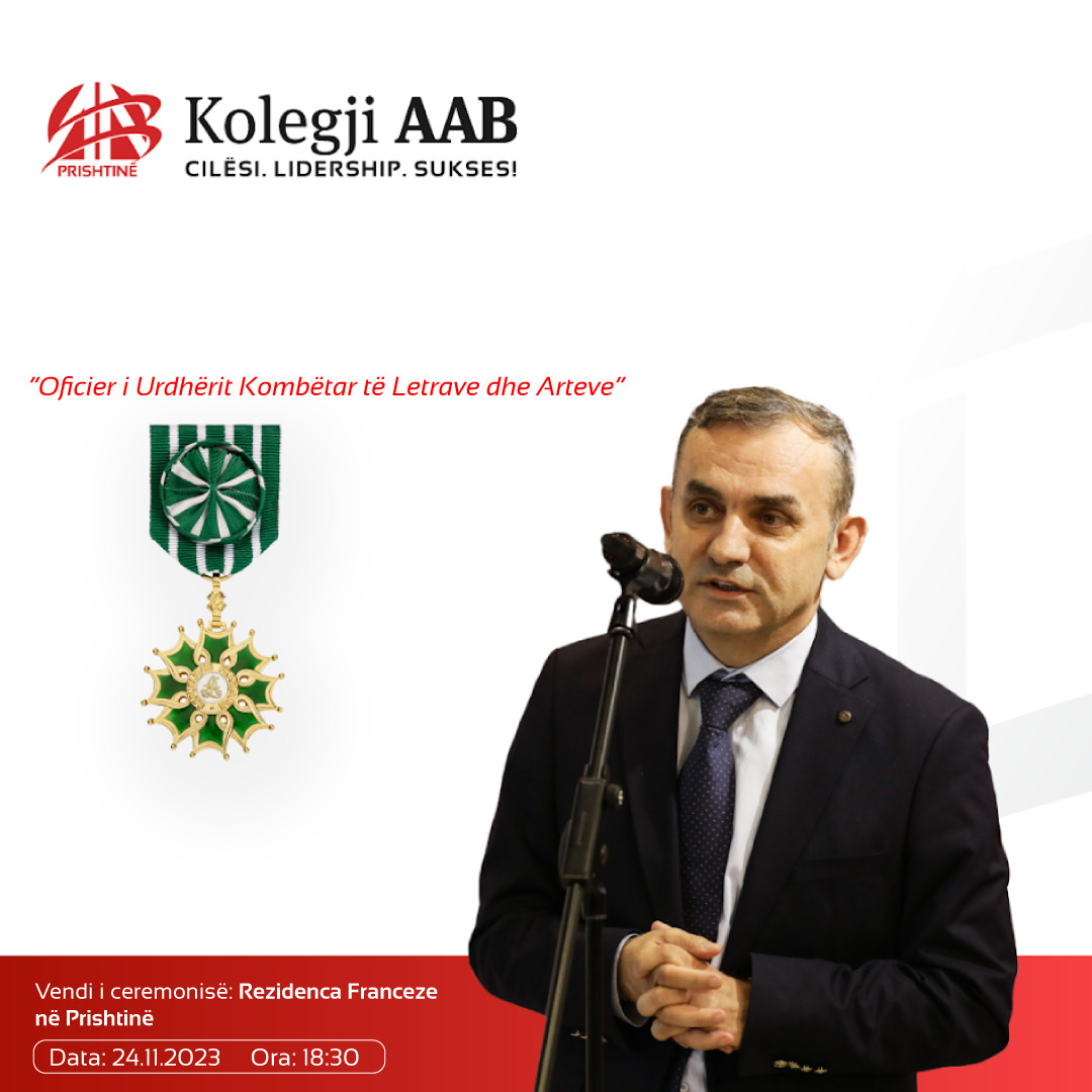 Rektori i Kolegjit AAB Lulzim Tafa dekorohet nga presidenti francez ... Rektori i Kolegjit AAB Lulzim Tafa dekorohet nga presidenti francez ...
